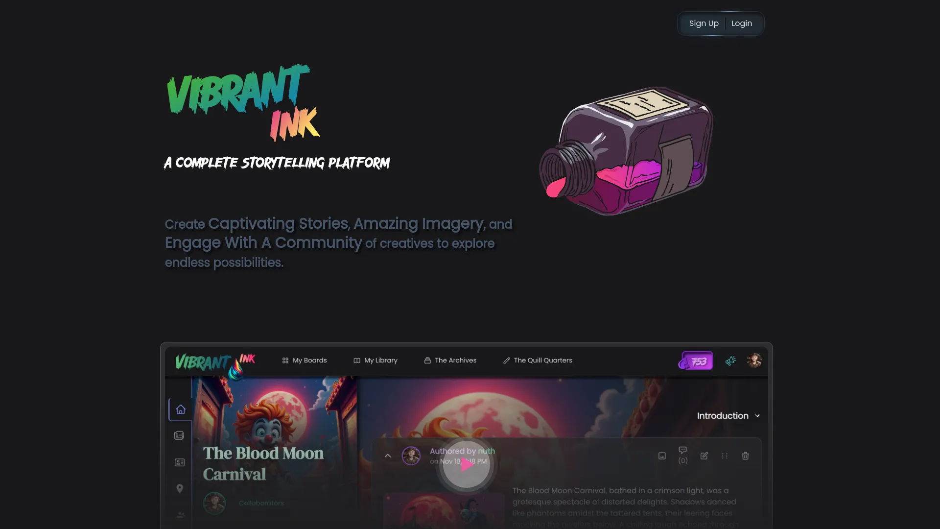 Vibrant Ink - Complete AI Storytelling Platform | Creati.ai