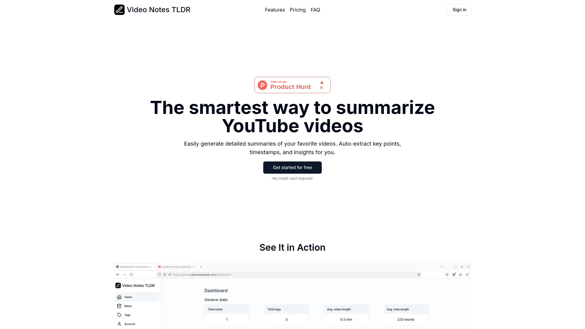 Summarize YouTube Videos with Video Notes TLDR | Creati.ai