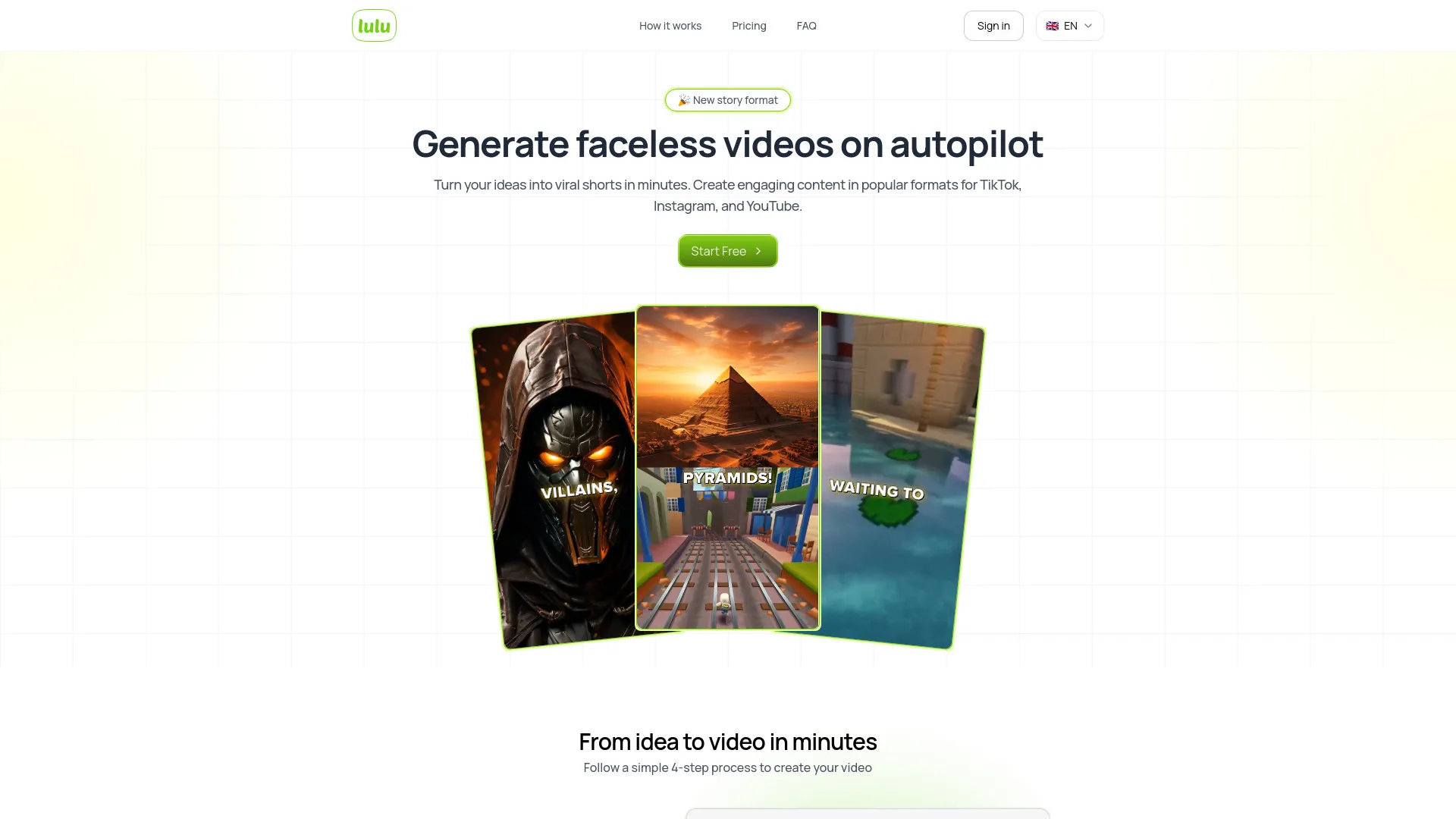 Videolulu - Effortless AI Short-Form Video Creation | Creati.ai