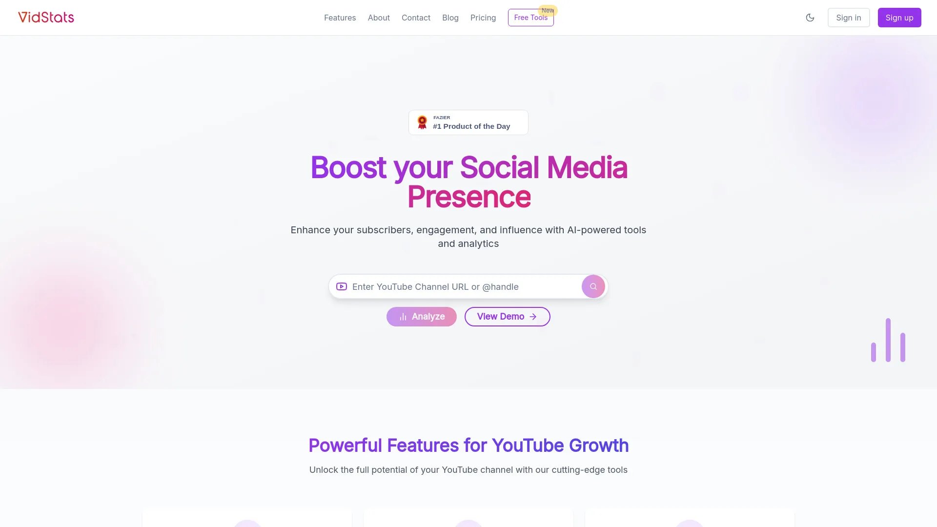 Enhance Your YouTube Growth with VidStats | Creati.ai