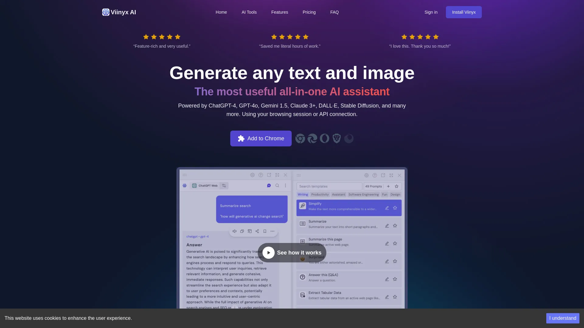 Viinyx AI - Your All-in-One Browser Assistant | Creati.ai