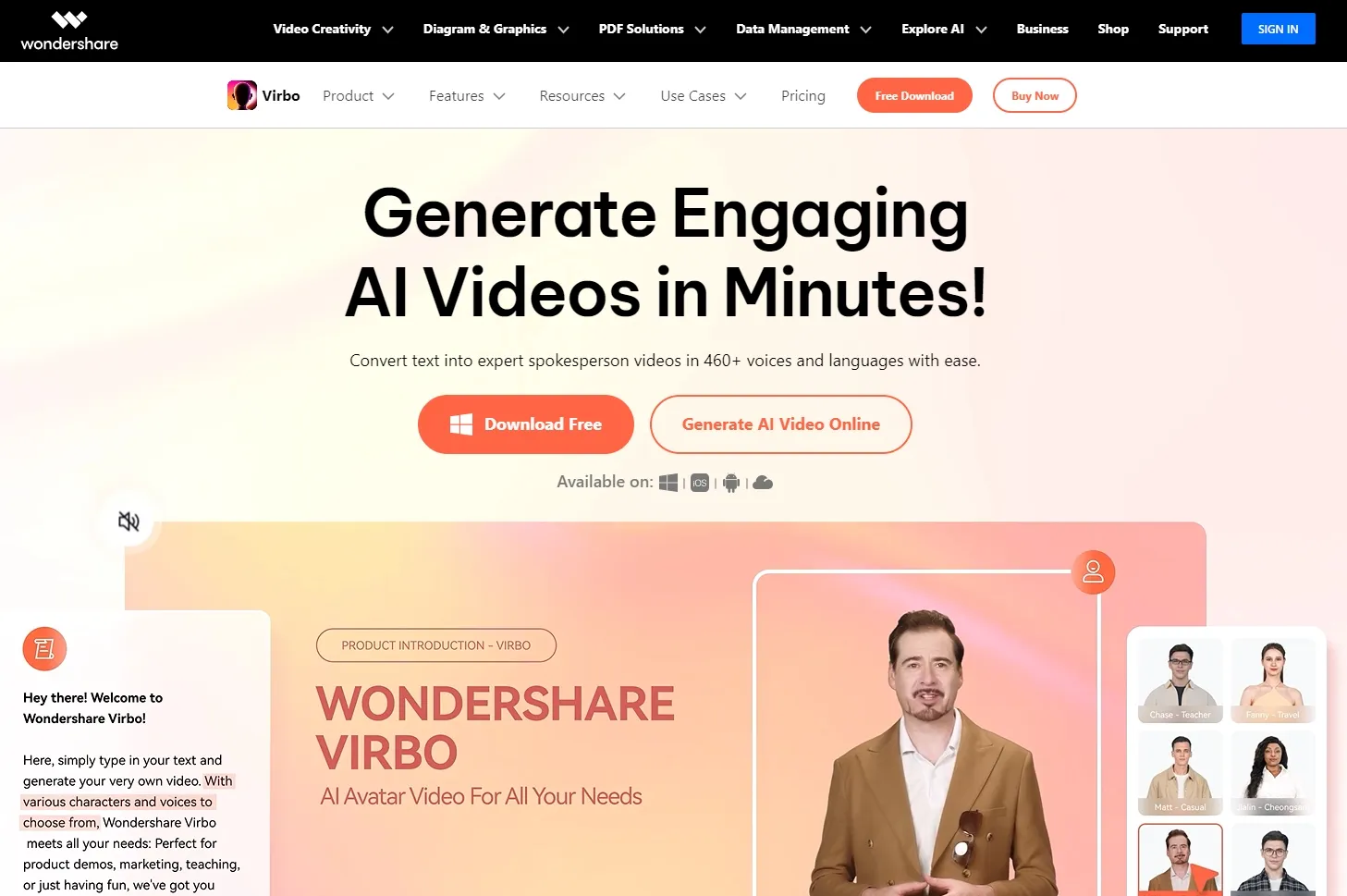 Wondershare Virbo - AI Avatar Video Generator | Creati.ai