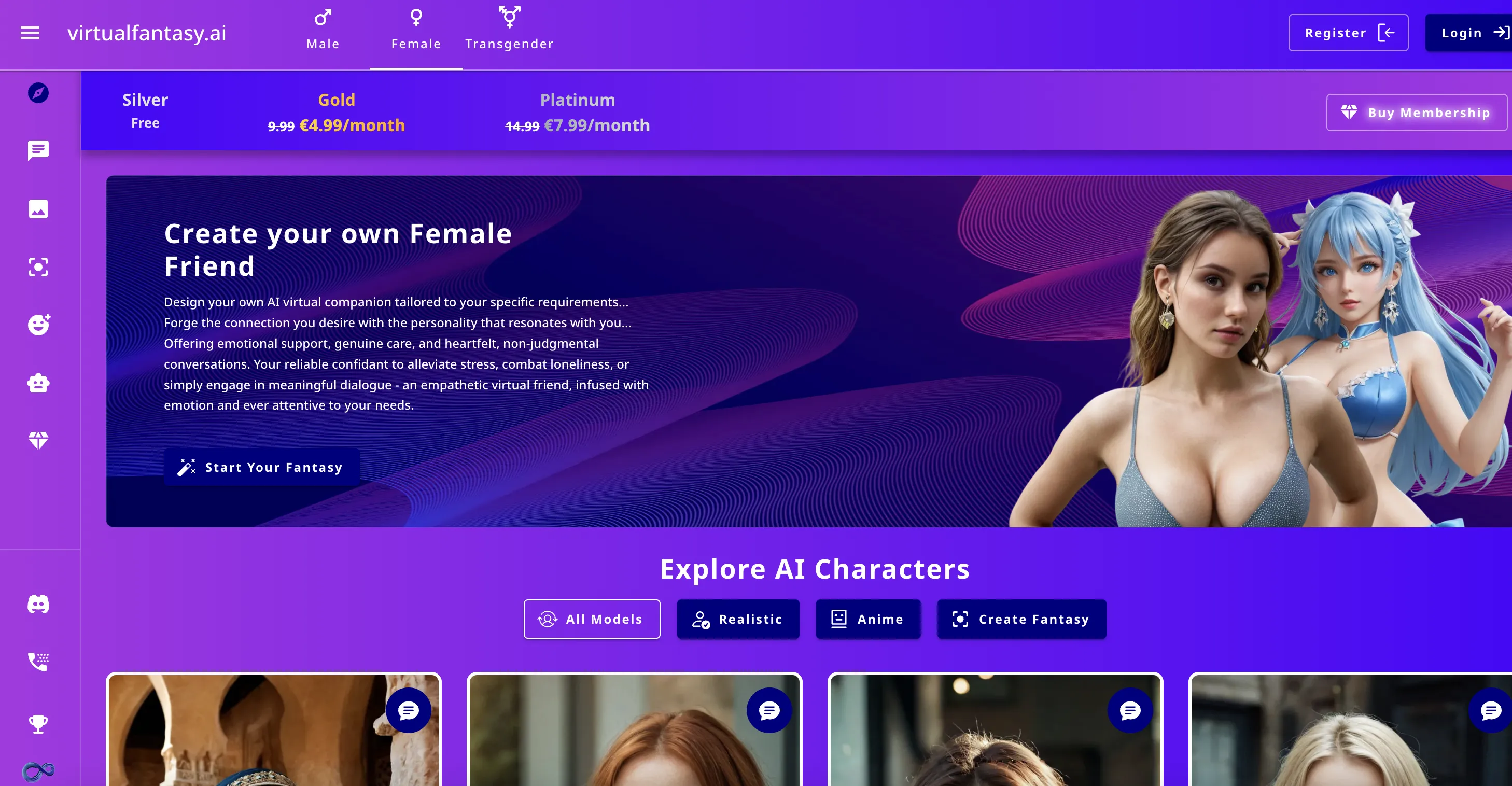 VirtualFantasy - Personalized AI Companions for Genuine Connection | Creati.ai
