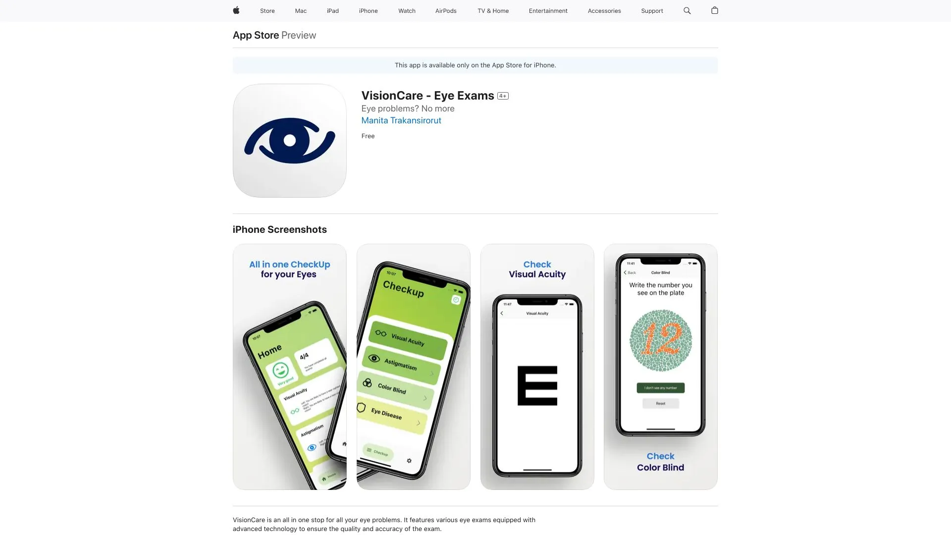 VisionCare App - Convenient At-Home Eye Exams | Creati.ai