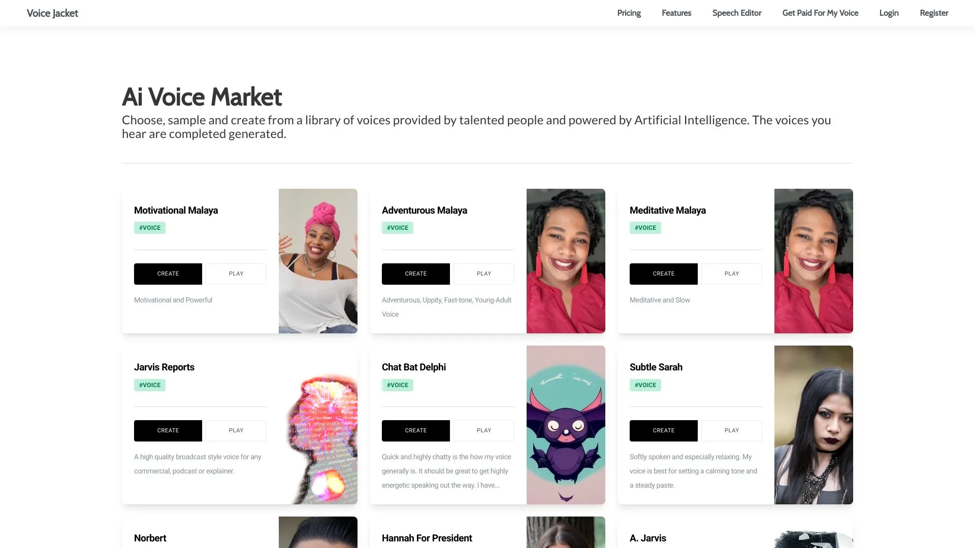 VoiceJacket | AI-Generated Speech & Voice Cloning Solutions | Creati.ai