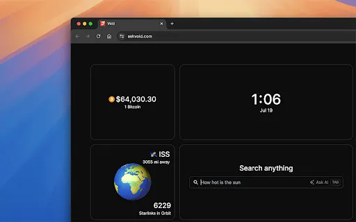 Void: La Página de Inicio Personalizable Definitiva para Chrome | Creati.ai