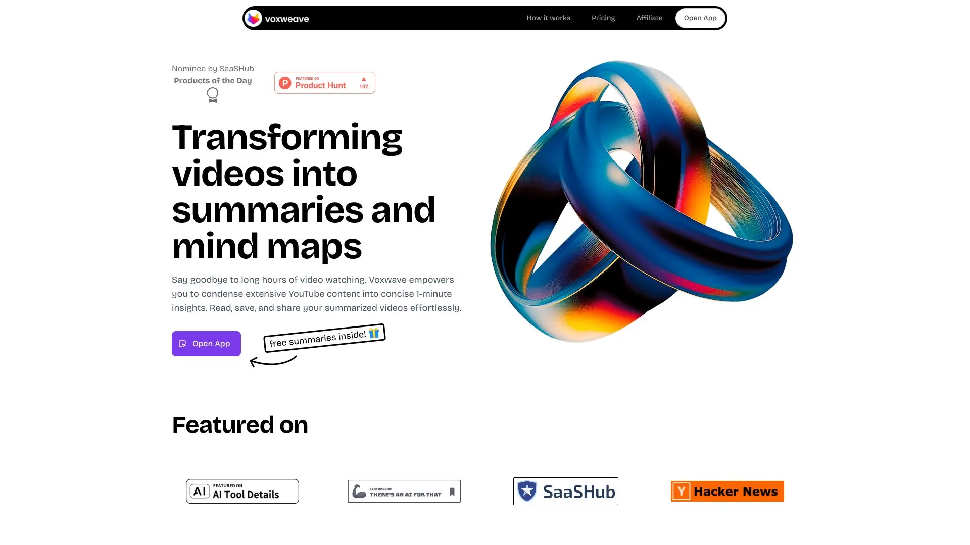 Voxweave - Resumidor de Video Impulsado por IA | Creati.ai