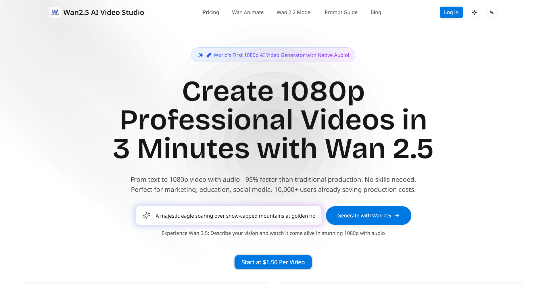 Wan 2.5 AI Video Generator – Herramienta de Texto a Video 1080p | Creati.ai