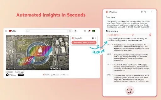Wayin AI: Instant Video Summaries & Insights (Chrome) | Creati.ai