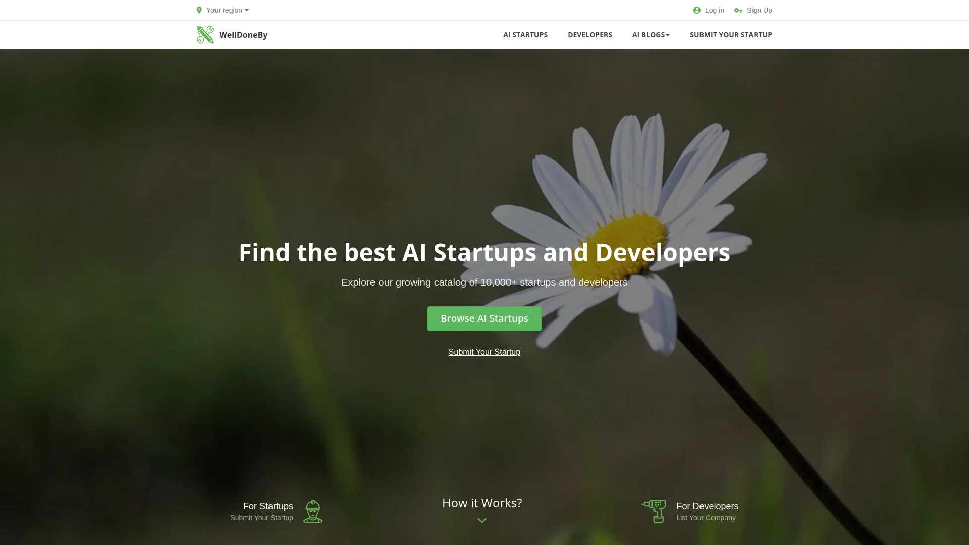 Descubre y lista startups y desarrolladores de IA | WellDoneBy | Creati.ai