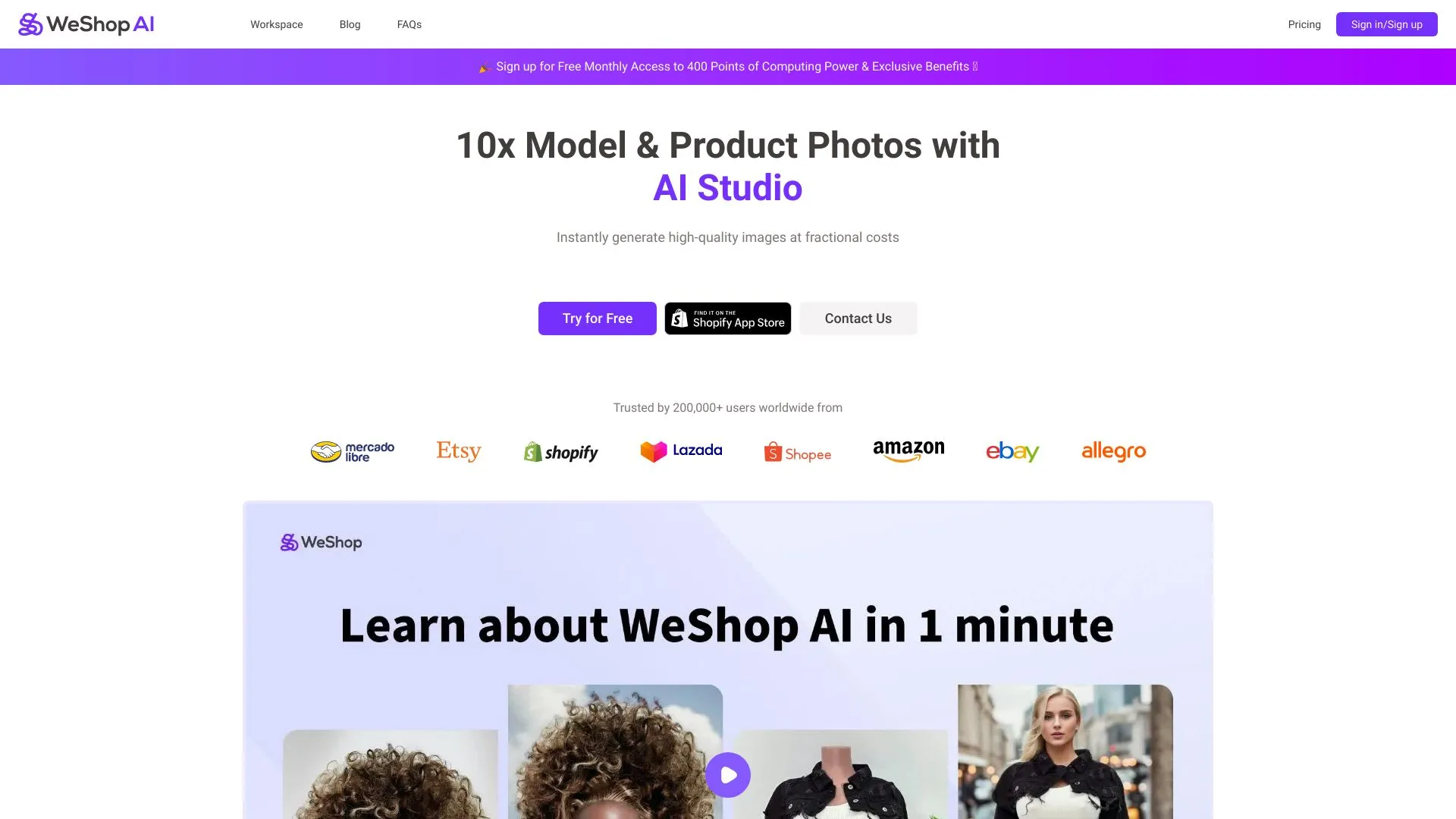 WeShop AI: Enhancing E-commerce with AI-Powered Images | Creati.ai