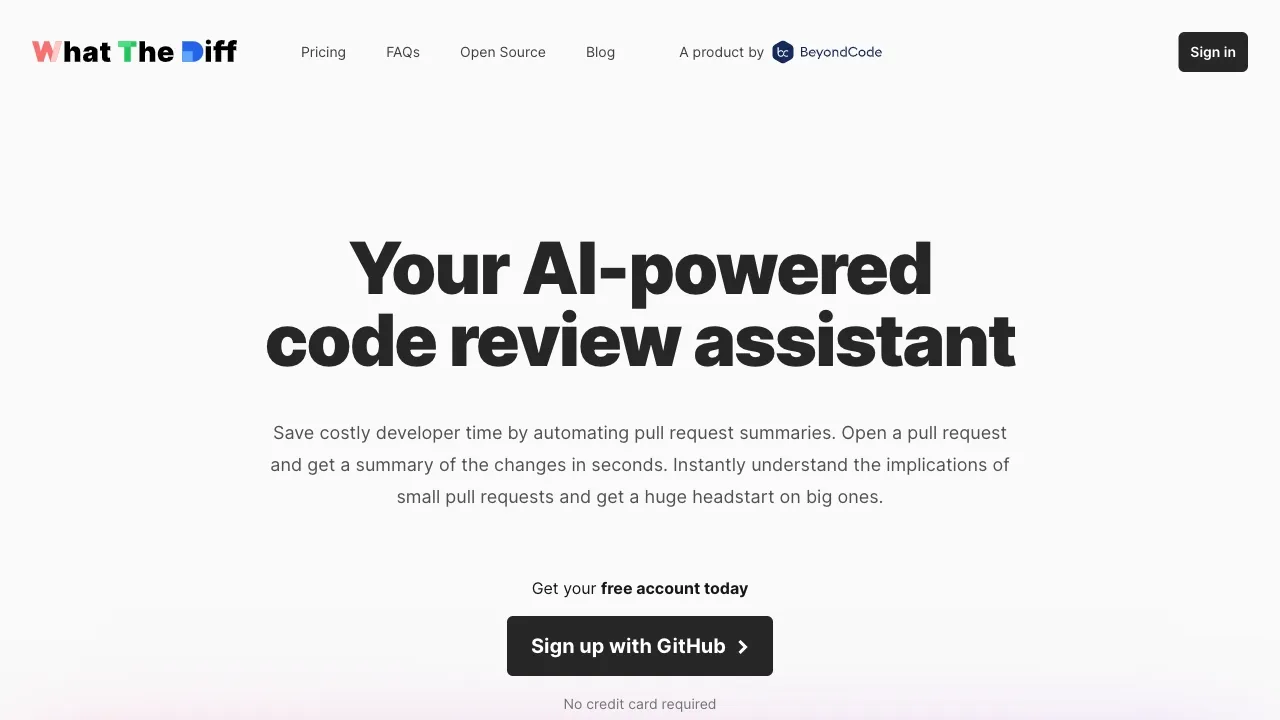 WhatTheDiff: AI-Powered Code Review Assistant | Creati.ai