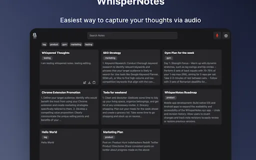 WhisperNotes: Aplicación Eficiente para Toma de Notas en Audio | Creati.ai