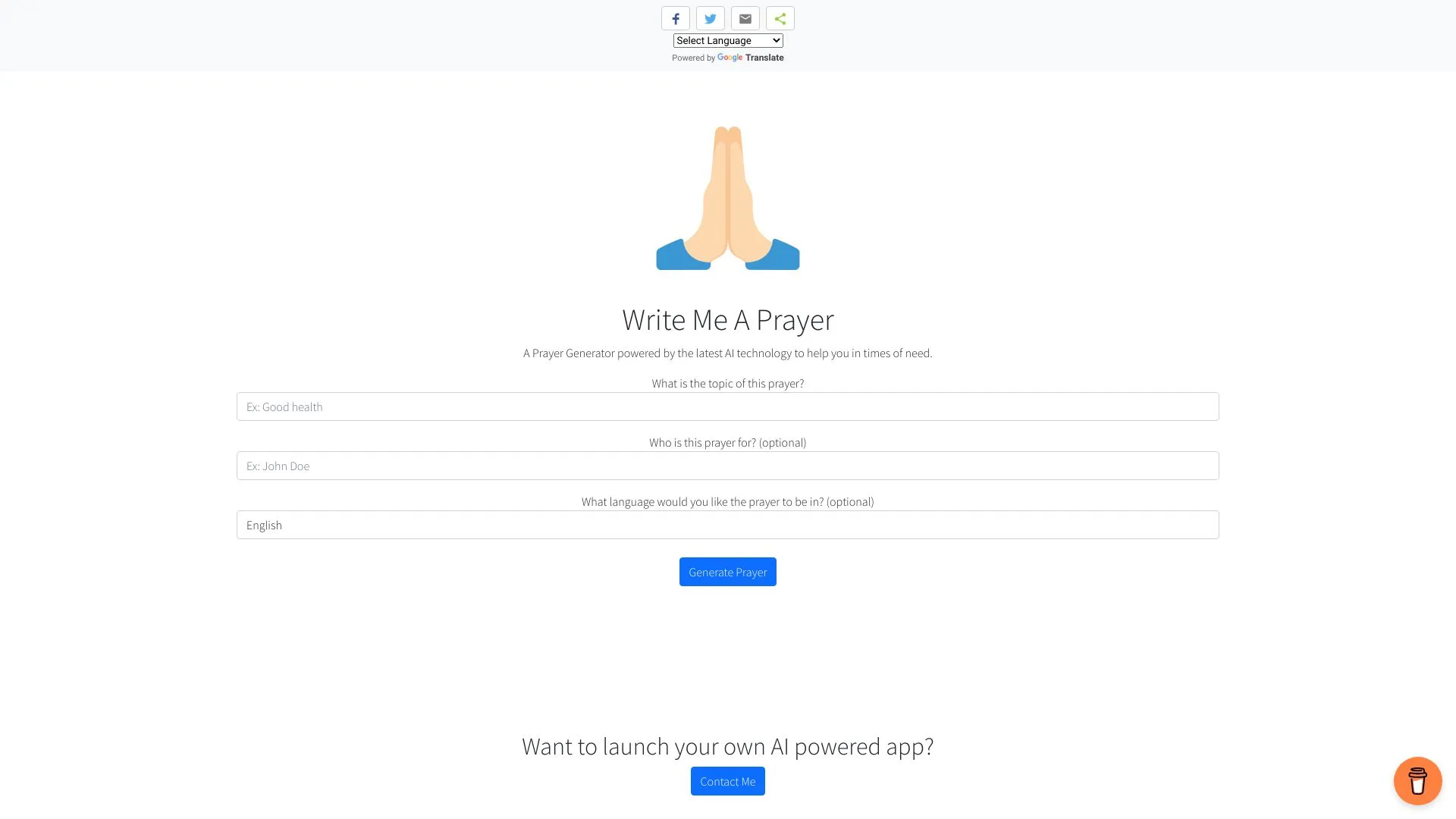 Write Me A Prayer - Personalized AI-Powered Prayer Generation | Creati.ai