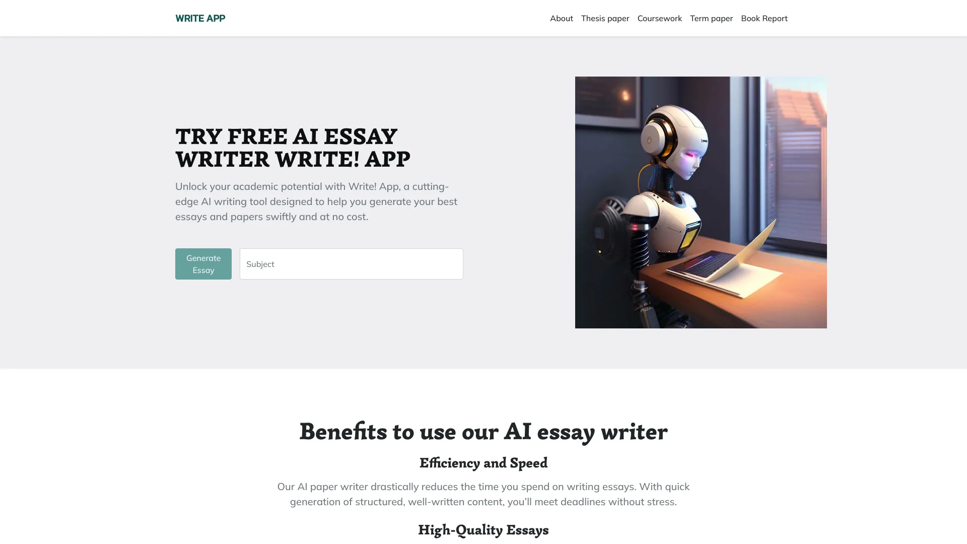 WriteApp - Asistente de Escritura de Ensayos Impulsado por IA | Creati.ai