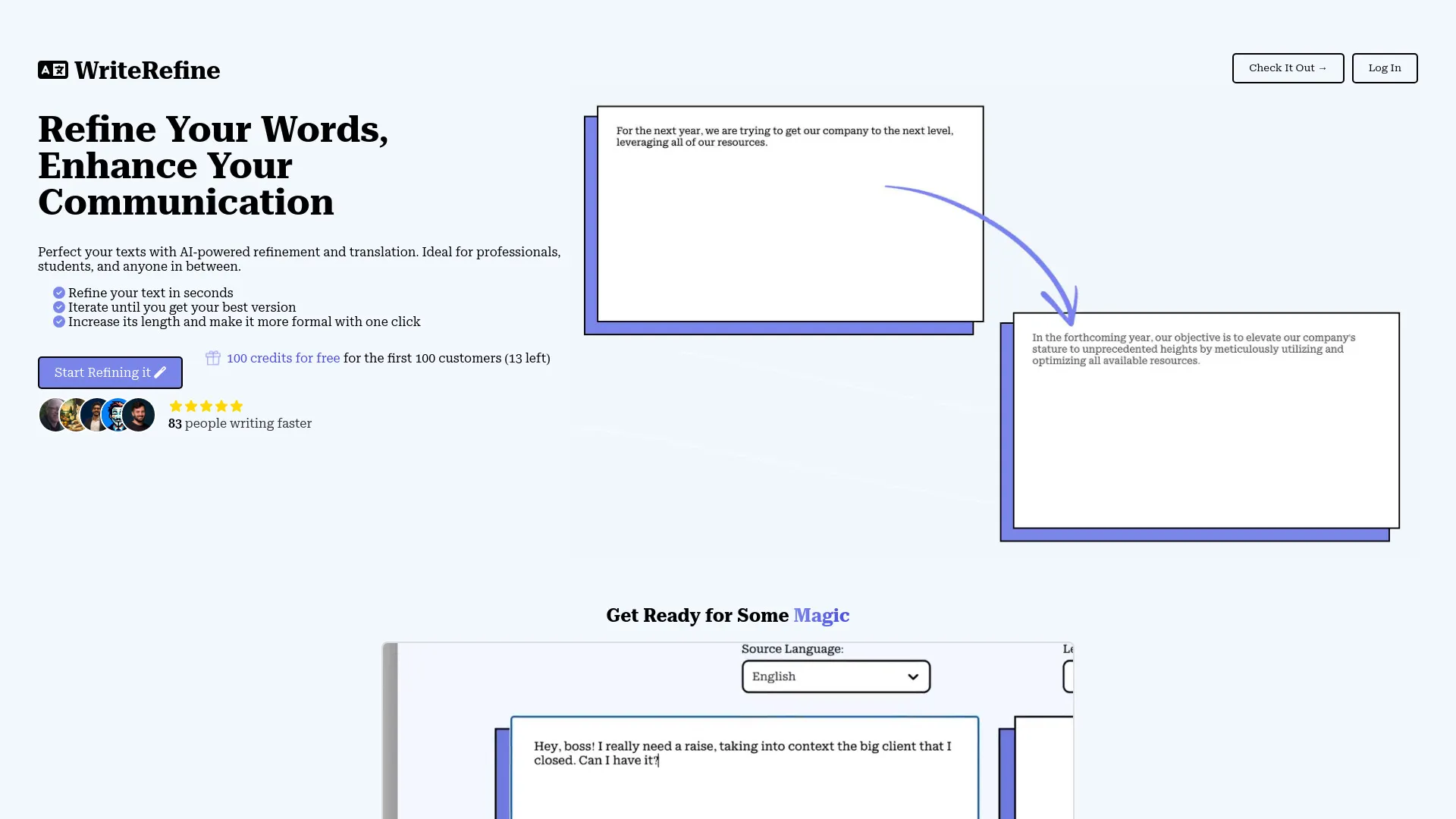 Refina tu escritura con WriteRefine | Herramienta impulsada por IA ...