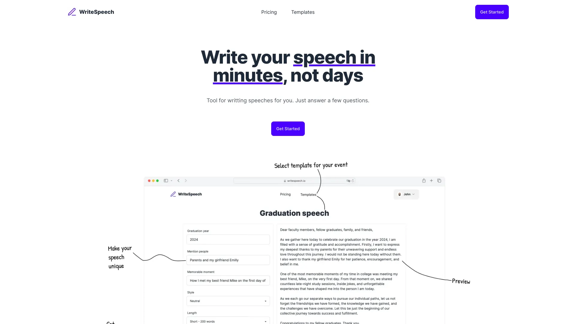 Generate Professional Speeches in Minutes with WriteSpeech | Creati.ai