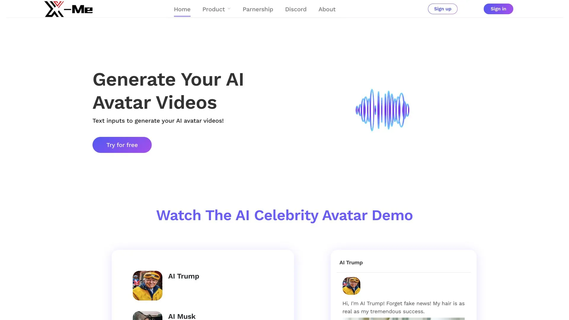 X-Me AI - Create Personalized AI Avatar Videos | Creati.ai