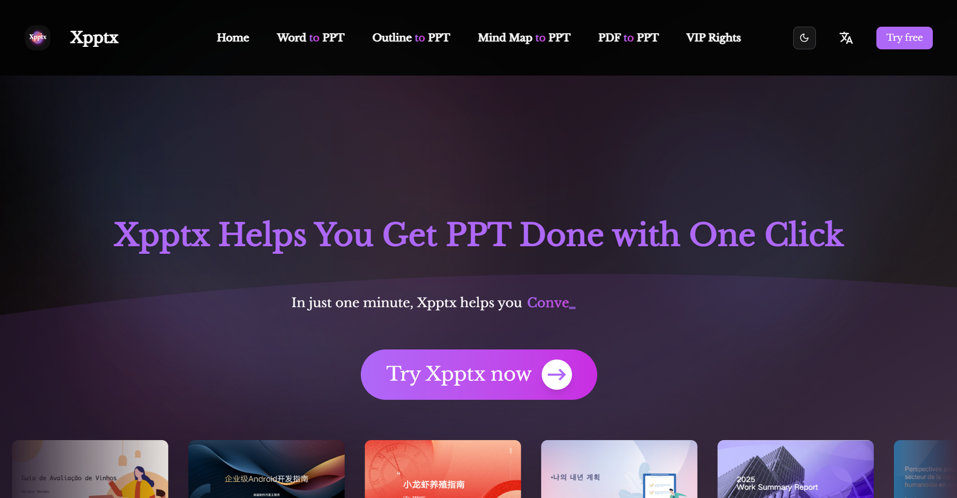 Xpptx - AI 驅動的一鍵專業 PowerPoint 創建 | Creati.ai