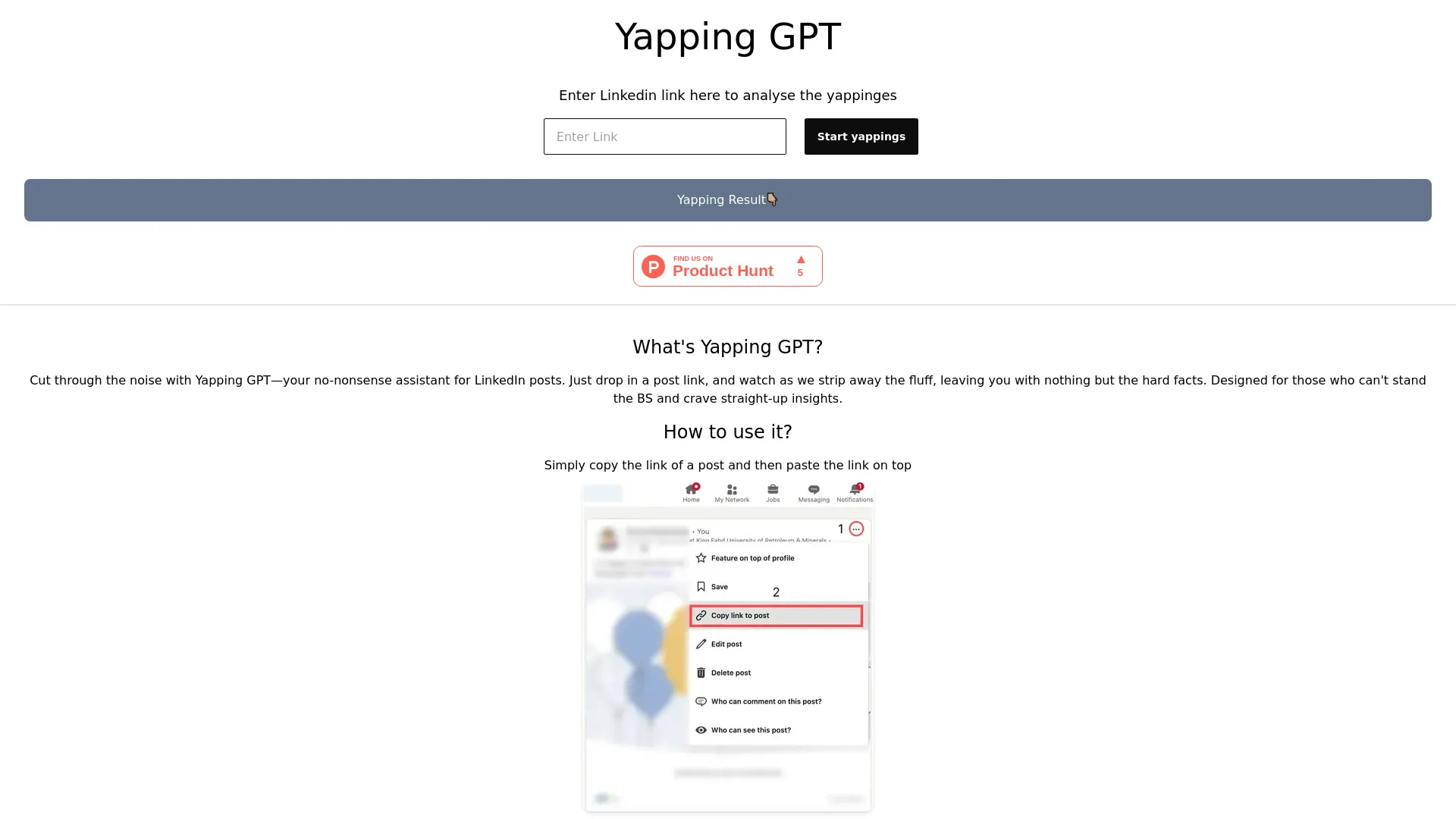 Yapping GPT - LinkedIn Post Analysis Tool | Creati.ai