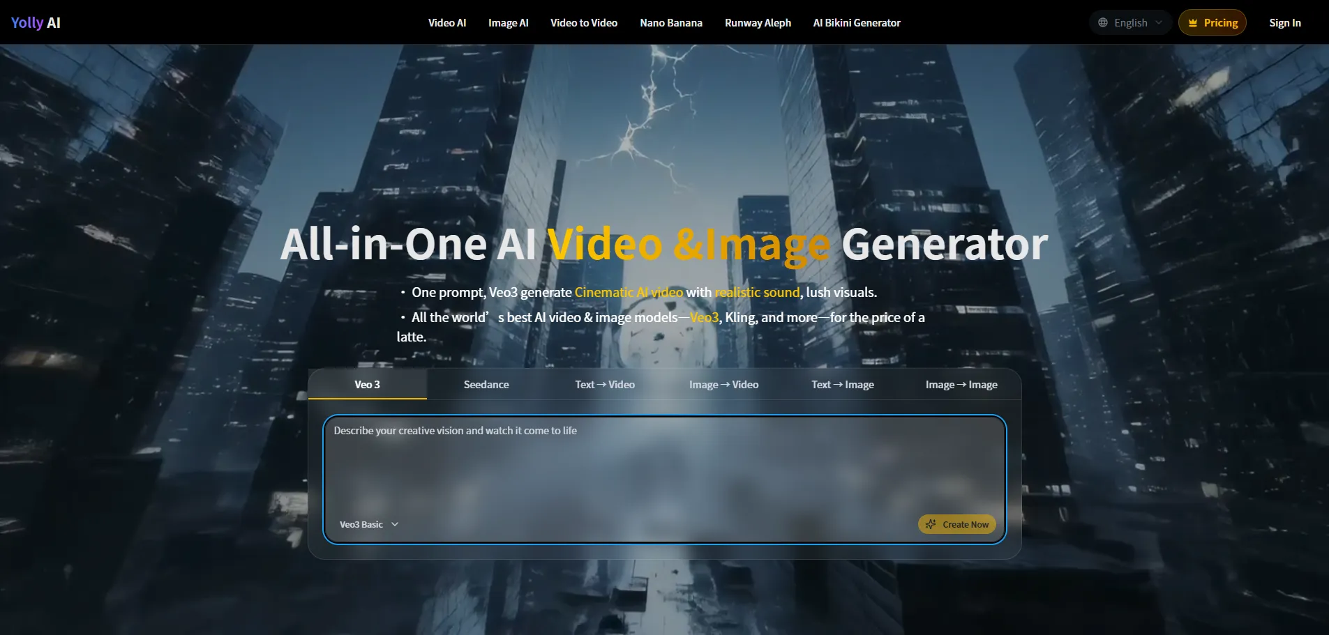 Yolly AI - All-in-One AI Video & Image Generator | Cinematic 4K Videos | Creati.ai