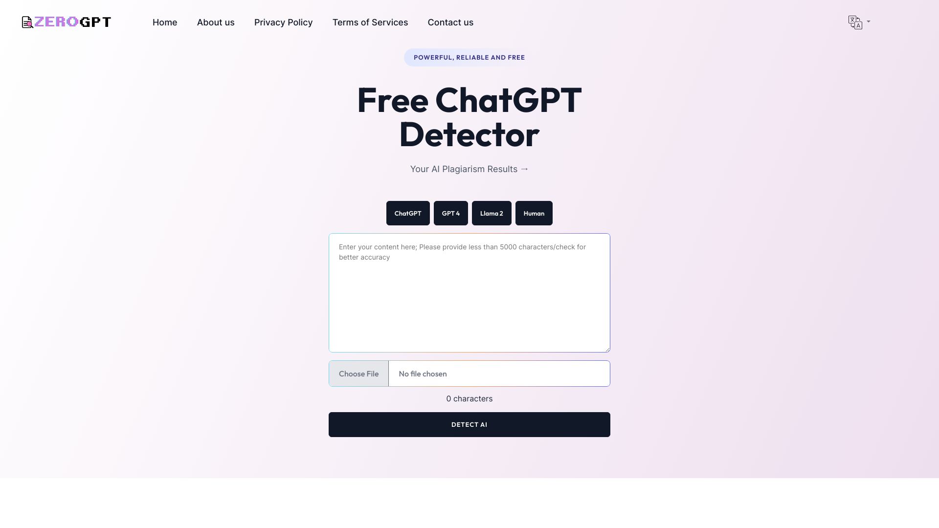 ZeroGPT - Free AI Plagiarism and ChatGPT Content Detector | Creati.ai