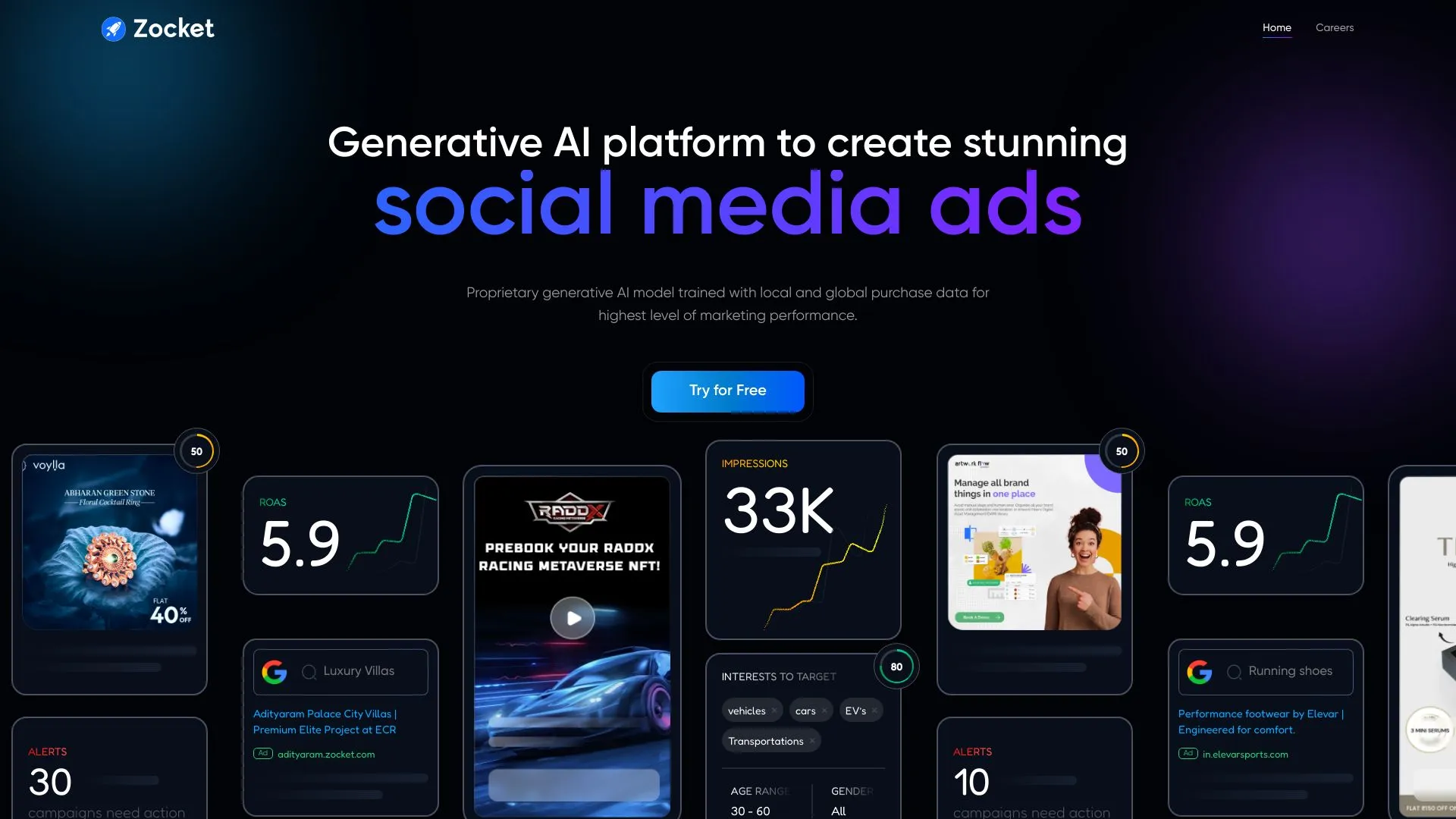 Zocket: Instant AI-Powered Ad Creation Tool | Creati.ai