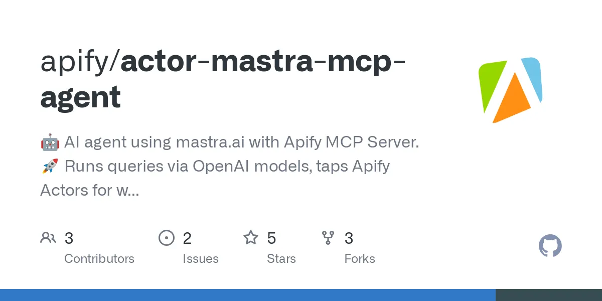 Mastra AI Agent with Apify MCP for Web Data & Automation | Creati.ai