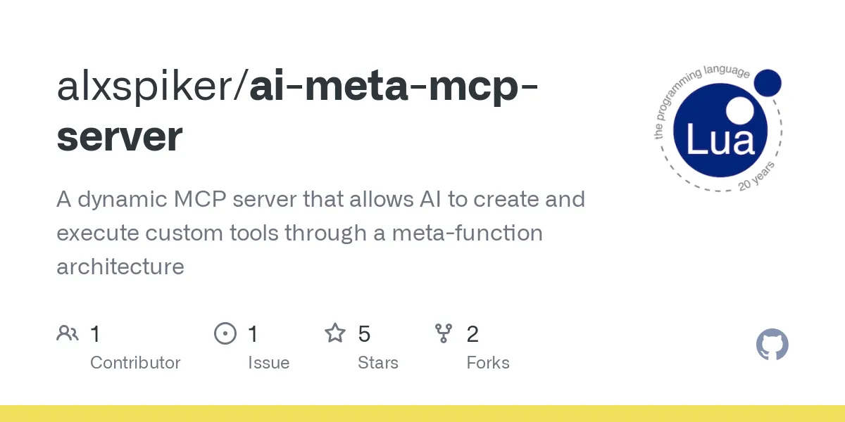 AI Meta MCP Server - Dynamic AI Tool Creation & Execution Platform ...