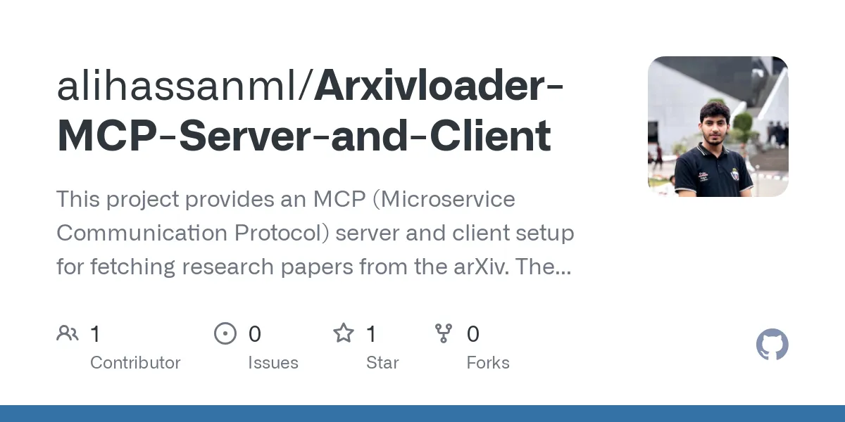 Arxivloader MCP Server and Client for Automated arXiv Research Paper Retrieval | Creati.ai