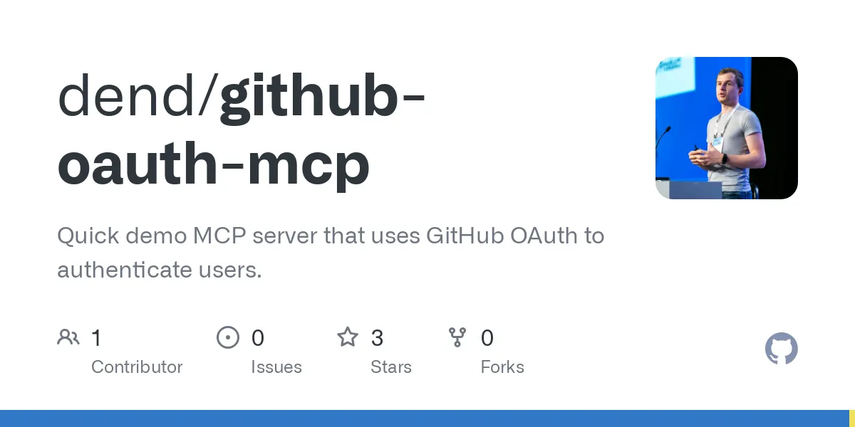 GitHub OAuth MCP - Demo Server for GitHub Authentication Integration | Creati.ai