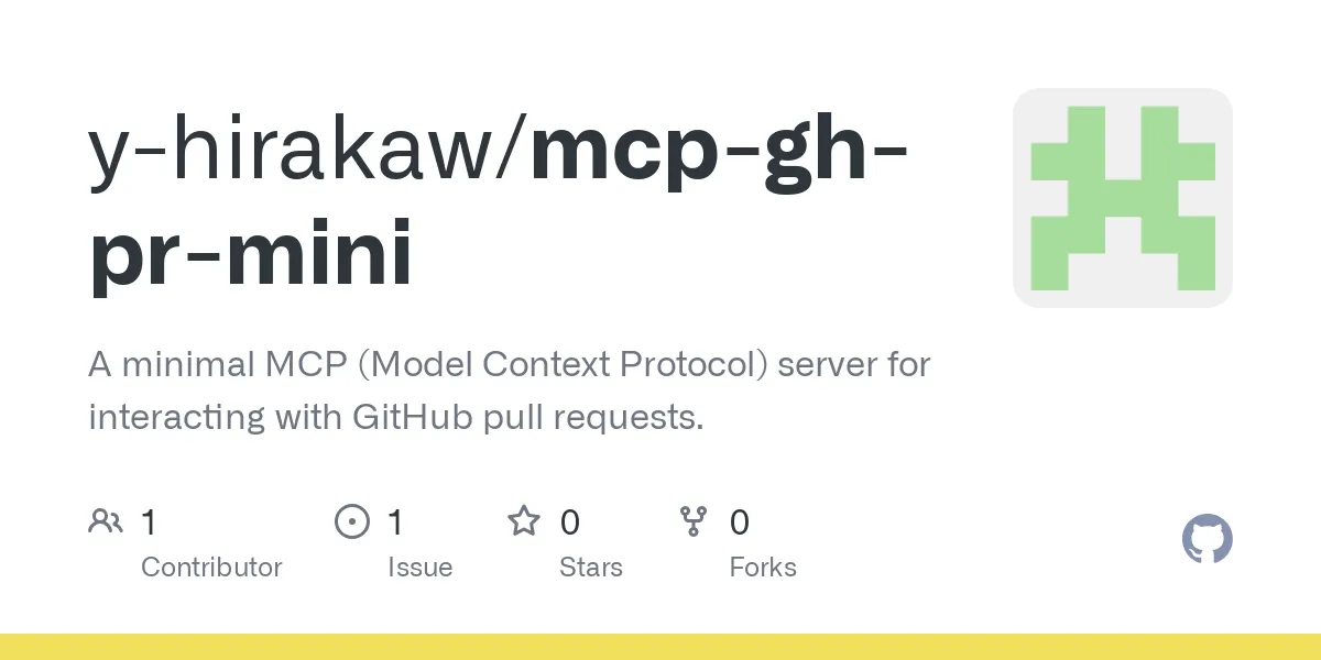 mcp-gh-pr-mini: Lightweight MCP Server for GitHub Pull Request Management | Creati.ai