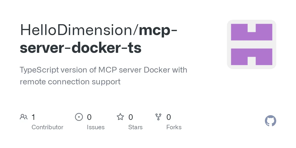 TypeScript MCP Server for Docker - Secure Remote Container Management ...