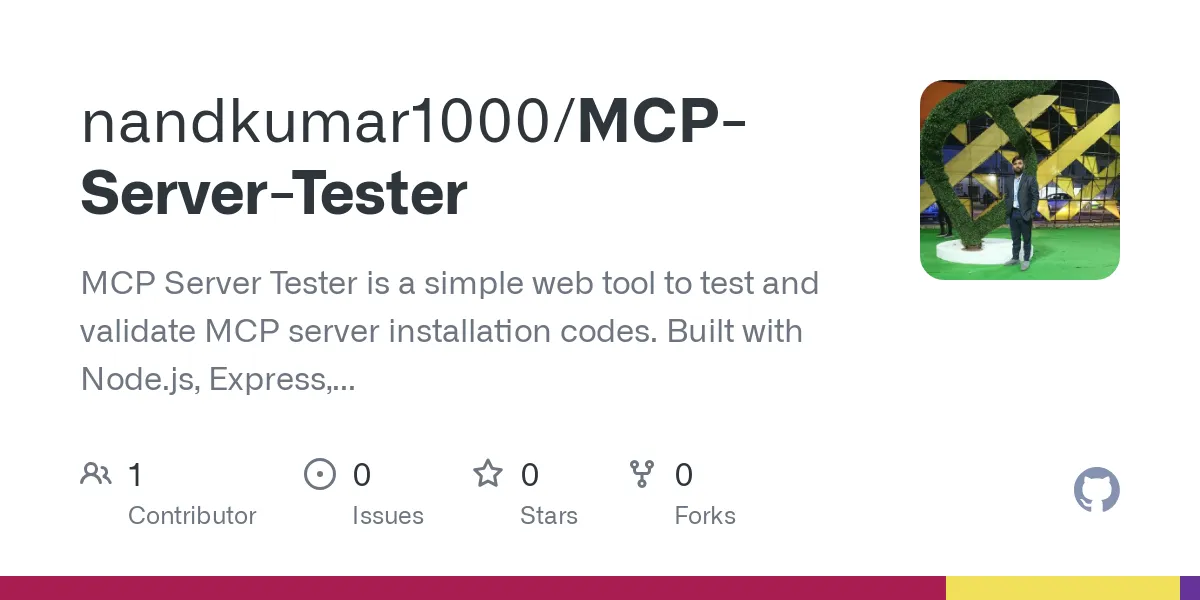 MCP Server Tester - Web Tool for MCP Server Connectivity Validation ...