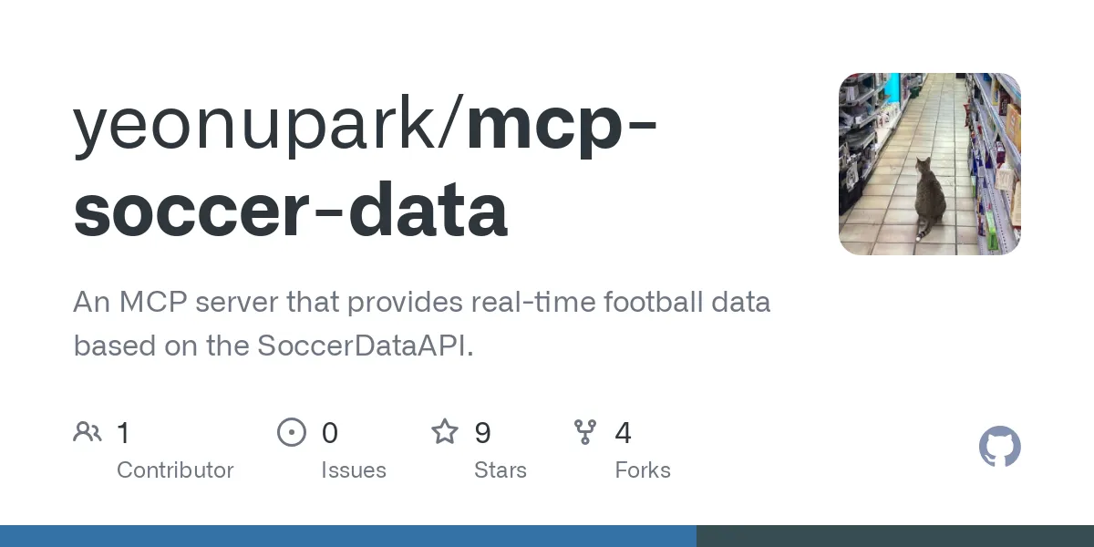 MCP-SoccerData: Servidor MCP de Datos de Fútbol en Tiempo Real para Puntajes en Vivo | Creati.ai