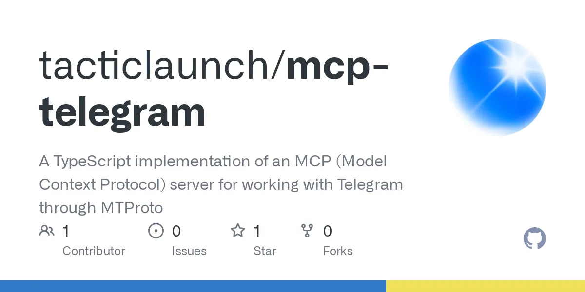 MCP Telegram : Serveur TypeScript pour l'intégration MTProto de Telegram | Creati.ai