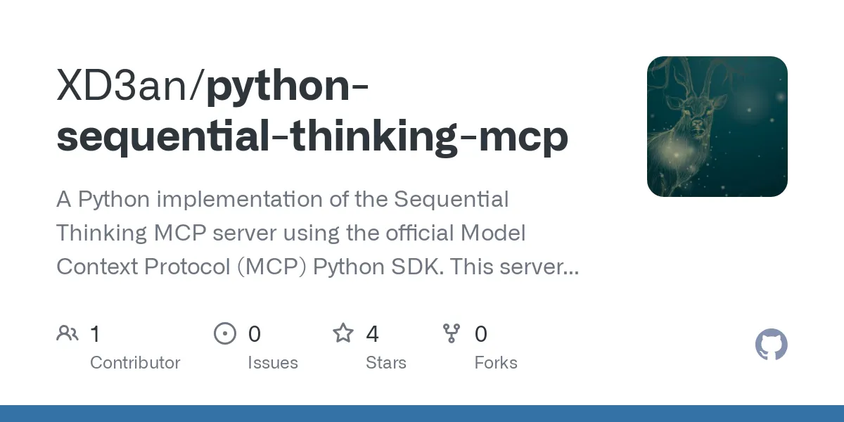 구조적 문제 해결을 위한 Python의 순차적 사고 MCP 서버 | Creati.ai