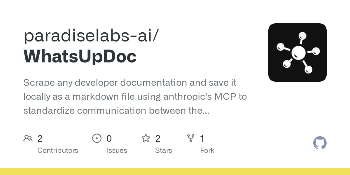 WhatsUpDoc: herramienta CLI para obtener documentación de desarrolladores en Markdown | Creati.ai